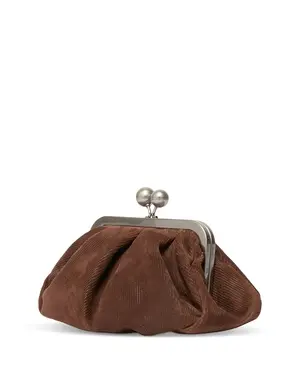 Max Mara Pasticcino Suede Convertible Clutch