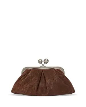 Max Mara Pasticcino Suede Convertible Clutch