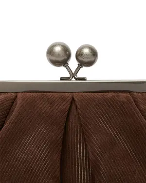 Max Mara Pasticcino Suede Convertible Clutch