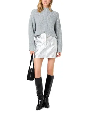 French Connection Mimi Metallic Faux Leather Mini Skirt