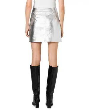French Connection Mimi Metallic Faux Leather Mini Skirt
