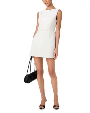 French Connection Scattered Tinsel Bow Trim Mini Dress