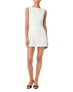 French Connection Scattered Tinsel Bow Trim Mini Dress