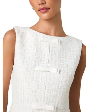French Connection Scattered Tinsel Bow Trim Mini Dress