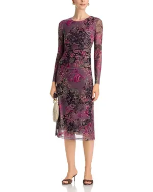 Johnny Was Long Sleeve Ruched Front Dress