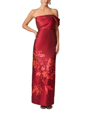 Aidan Mattox Jacquard Off Shoulder Gown