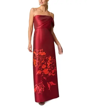 Aidan Mattox Jacquard Off Shoulder Gown