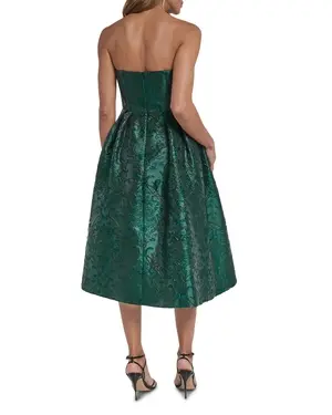 Eliza J Textured Strapless Bustier Midi Dress