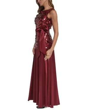 Eliza J Sequined Combo Gown