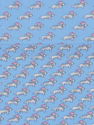 FERRAGAMO Dachshund-print Silk Tie - Celeste