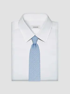 FERRAGAMO Dachshund-print Silk Tie - Celeste