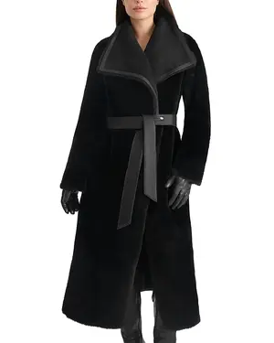 Mackage Marian Shearling Reversible Wrap Coat