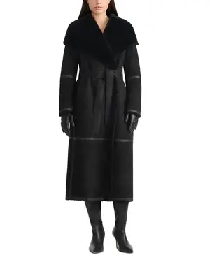 Mackage Marian Shearling Reversible Wrap Coat