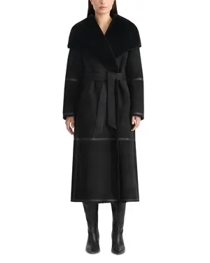 Mackage Marian Shearling Reversible Wrap Coat