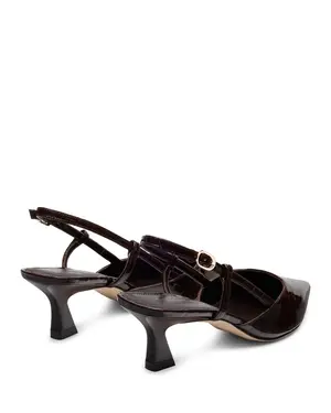 STUART WEITZMAN Vinnie 50 Patent Leather Slingback Pumps