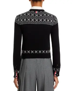 Thom Browne Icelandic Fairisle Jacquard Cashmere Cardigan