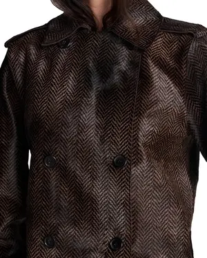 RE/DONE Eva Short Leather Trench Coat