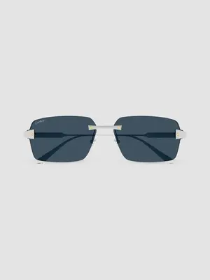 Cartier Santos De 63mm Rimless Sunglasses - Silver