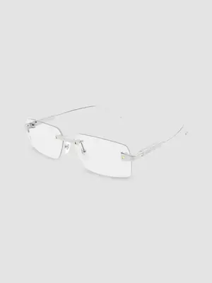 Cartier Santos De 59mm Platinum-plated Rimless Rectangular Eyeglasses - Silver