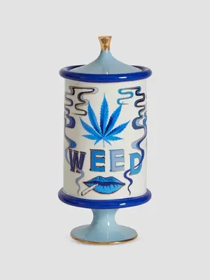 Jonathan Adler Druggist Weed Canister - Blue Multi