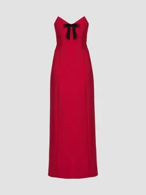 Shoshanna Brielle Strapless Bow Column Gown - Ruby