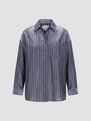 TWP Something Borrowed Striped Cotton-blend Shirt