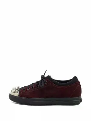 Miu Miu Crystal-embellished Metal-toe Sneakers