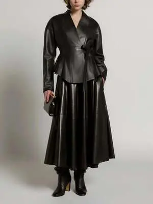 Alberta Ferretti Leather Skirt