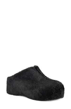 AZALEA WANG Darwin Faux Fur Clog - Black