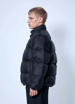 Prada Re-nylon Down Jacket With Removable Sleeves