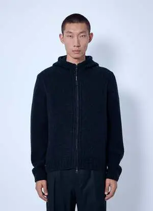 Moncler Bouclé Wool Blend Zip-up Hoodie