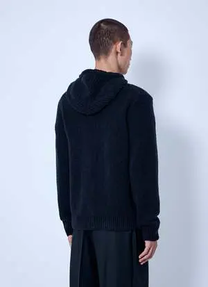 Moncler Bouclé Wool Blend Zip-up Hoodie