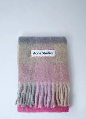 Acne Studios Logo Patch Check Scarf - Multicolor