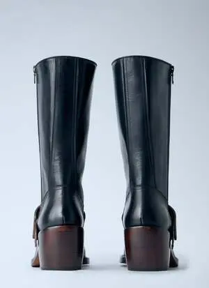 Dries Van Noten Leather Buckle Boots - Multicolor