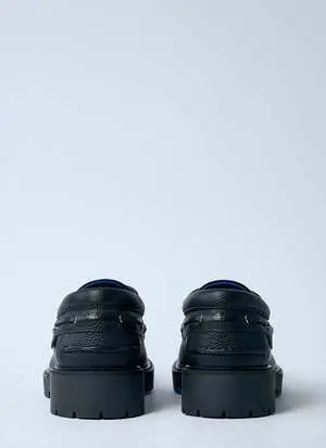 Burberry Leather Raft Boat Shoes