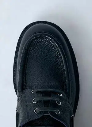 Burberry Leather Raft Boat Shoes