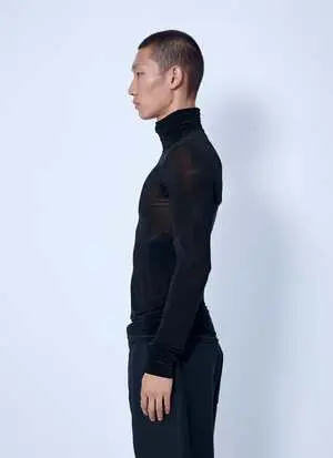 Saint Laurent Sheer Turtleneck Top