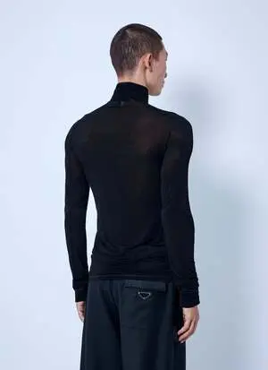 Saint Laurent Sheer Turtleneck Top