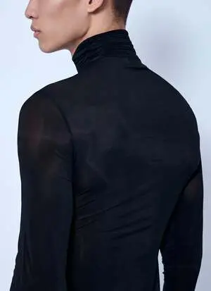 Saint Laurent Sheer Turtleneck Top