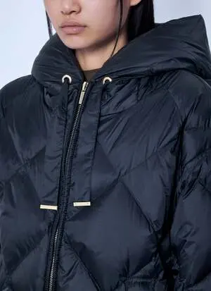 Max Mara Diamond-quilted Coat - Blue