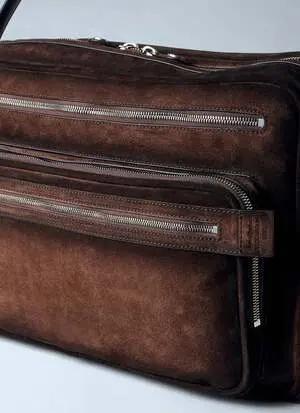 Acne Studios Camero Party Suede Shoulder Bag