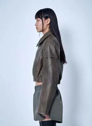 Rick Owens Collared Mac Bomber Jacket