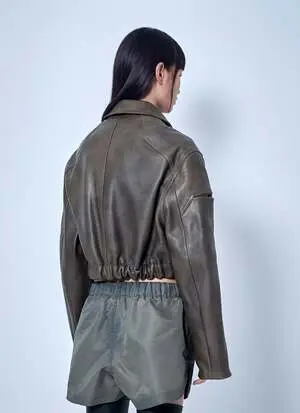 Rick Owens Collared Mac Bomber Jacket