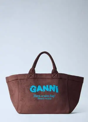 GANNI Xxl Reversible Tote Bag - Brown