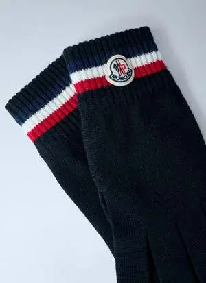 Moncler Knit Gloves With Logo Patch