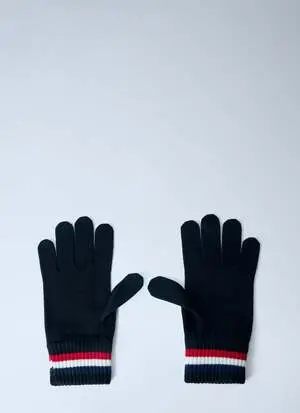 Moncler Knit Gloves With Logo Patch
