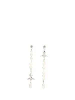 VIVIENNE WESTWOOD Broken Pearl Earrings - Silver