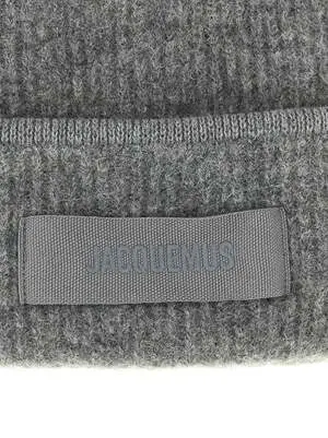 Jacquemus Le Bonnet Gros-grain' Beanie - Gray