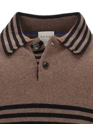Paul Smith Striped Cashmere Polo Sweater