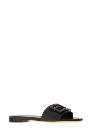 Fendi Leather Baguette Slippers